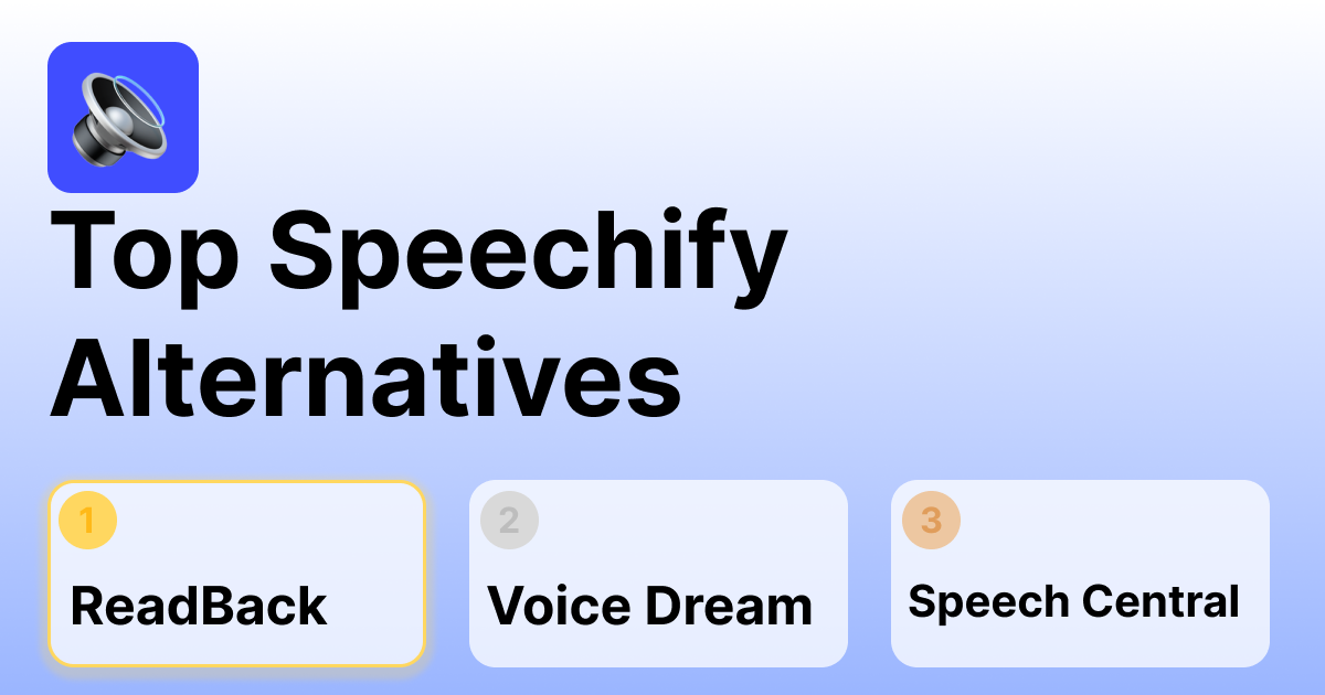 Best Speechify Alternatives 2025 - Top Text-to-Speech Apps Compared
